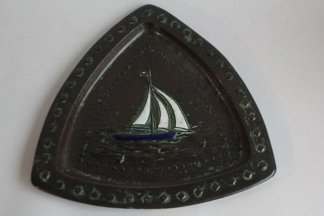 PIERRE CARREL DINANDERIE émaillée Bateau Art déco (61852) EUR 390,00 ...