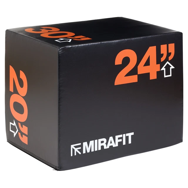 MIRAFIT 3IN1 SOFT Foam Plyometric Jump/Squat Box Fitness/Training Block ...