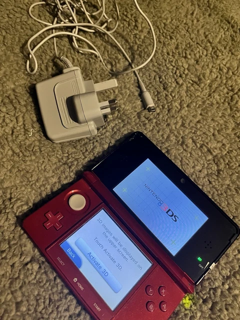 NINTENDO 3DS METALLIC Red Handheld Console + Charger – Good Condition £ ...