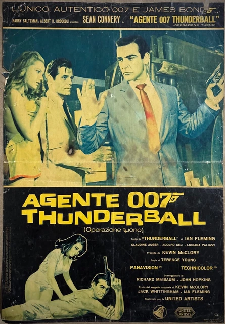 AGENT 007 THUNDERBALL-SOGGETTONE Poster Original -sean Connery -1965- EUR 50,00 - PicClick FR