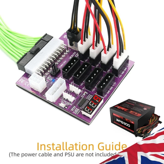 ATX POWER SUPPLY Breakout Board 800W Mining Breakout Board for CHIA ...