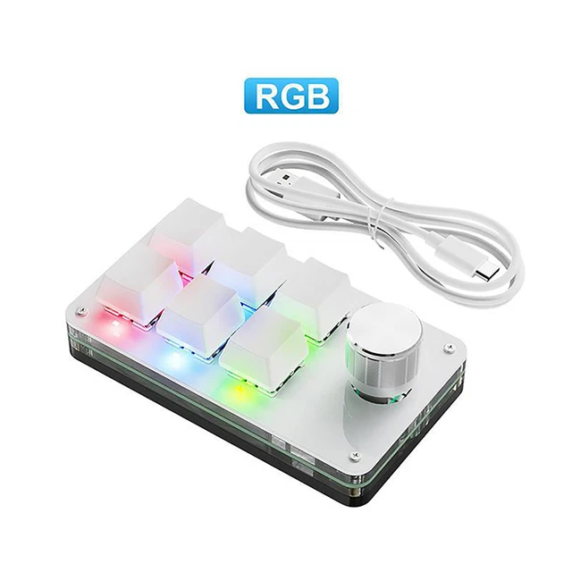 ONE-HANDED RGB KEYPAD Bluetooth Mechanical Keyboard Knob USB Type-C $24 ...