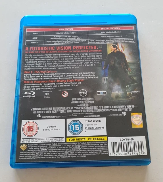 BLADE RUNNER THE Final Cut Blu-ray 2 Disc Special Edition Harrison Ford ...