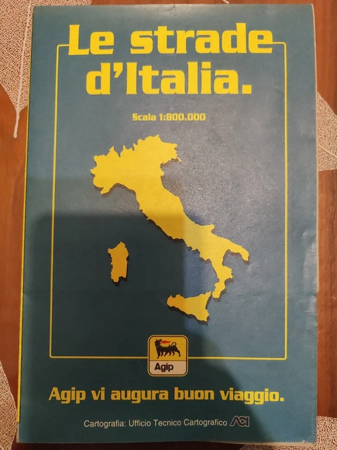 MAPPA PIANTA CARTINA Le Strade D'italia Agip Scala 1:800.000 ...