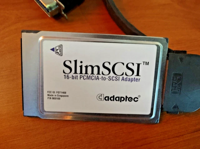 ADAPTEC PCMCIA SLIMSCSI SCSI Adapter + 50 pin Centronics Cable £161.90 ...