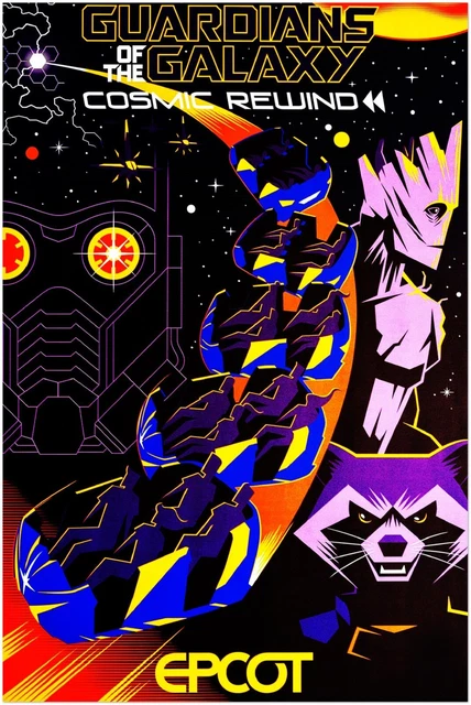 DISNEY EPCOT CENTER Attraction Poster - Guardians of the Galaxy - D23 £ ...