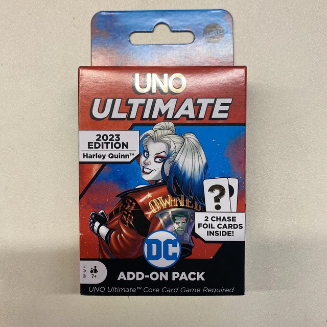 NEW 2023 UNO Ultimate DC HARLEY QUINN Add-On Pack + Foil Chase SEALED W ...