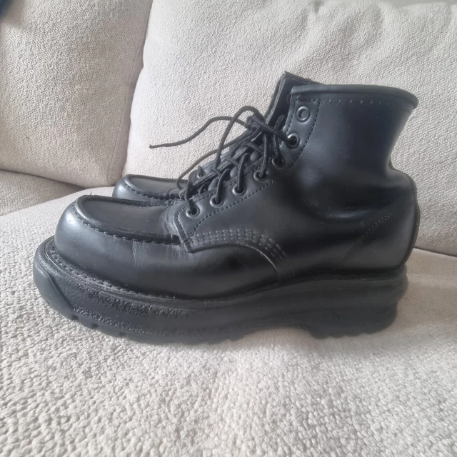 RED WING 8137 mens Moc Toe Black Leather Boots UK 7(Read Description) £ ...