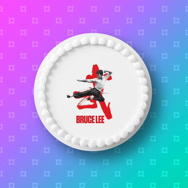 BRUCE LEE 03 pre-cut Edible Icing Cake Topper or Ribbon £5.00 - PicClick UK
