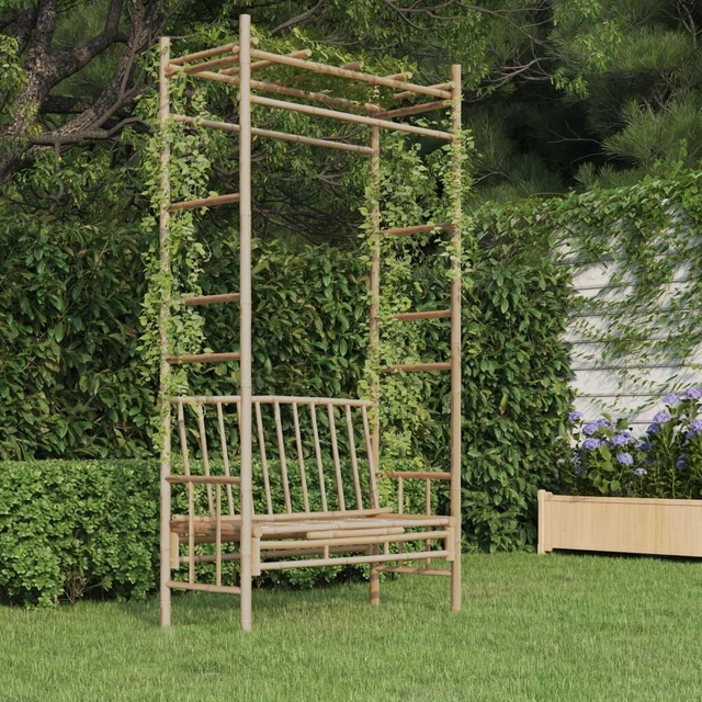 WOODEN GARDEN ARBOUR Bench Seat Trellis Pergola Roses Plants Climbing ...