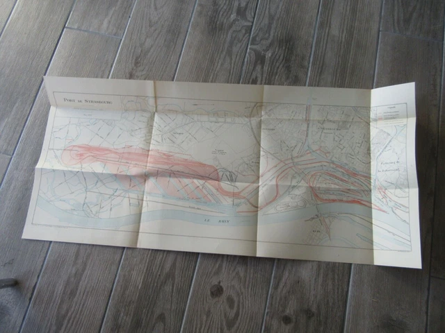 LARGE MAP MAP Of The Port Of Strasbourg 1930 £61.57 - PicClick UK