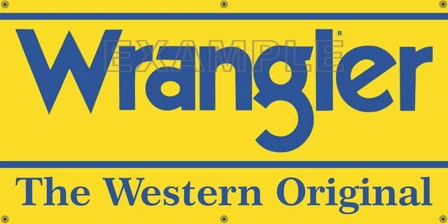 WRANGLER JEANS WESTERN Wear Rodeo Arena Sign Remake Banner Size Choices ...