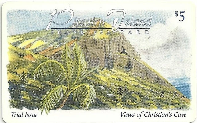 VERY RARE PITCAIRN Islands Phonecard Views of Christian's Cave: Palm ...