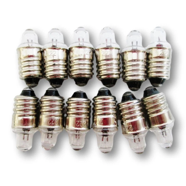 FLASH LIGHT BULBS 2.25V Replaces 222 CM222, GE-222 #115 E10 Screw Base ...