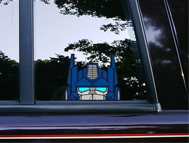 OPTIMUS PRIME PEEKER Peeking Window Vinyl Car Decals Anime Transformers ...
