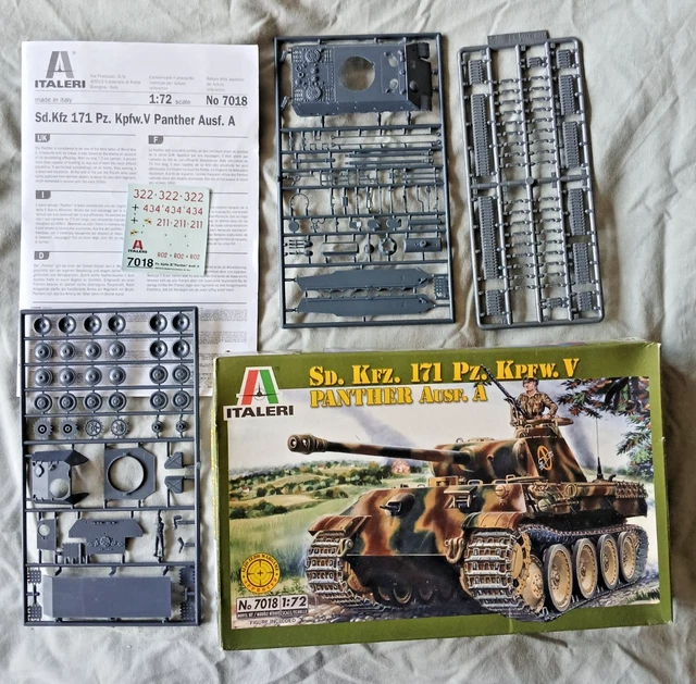 ITALERI WW2 GERMAN Pzkpfw V Panther Ausf A 1/72 Scale Plastic Model Kit ...