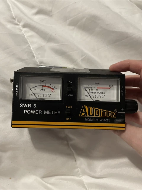 SWR & POWER Meter Audition SWR-25 Power/Field Strength Test Meter CB ...