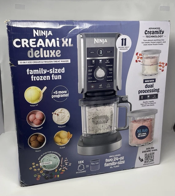 (SEALED IN BOX) Ninja CREAMi Deluxe 11-in-1 Ice Cream Maker w/ Two 24oz ...