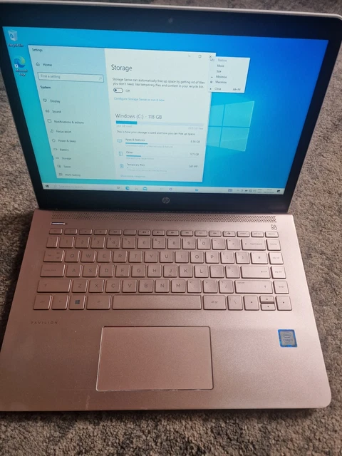 HP ROSE GOLD Laptop 128GB SSD.8gb Ram. I3-7100. Good Battery. 14in £149 ...