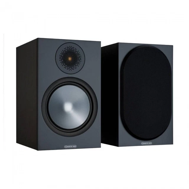 MONITOR AUDIO BRONZE 100 Bookshelf Speaker Pair Black 6G Open Box £375. ...