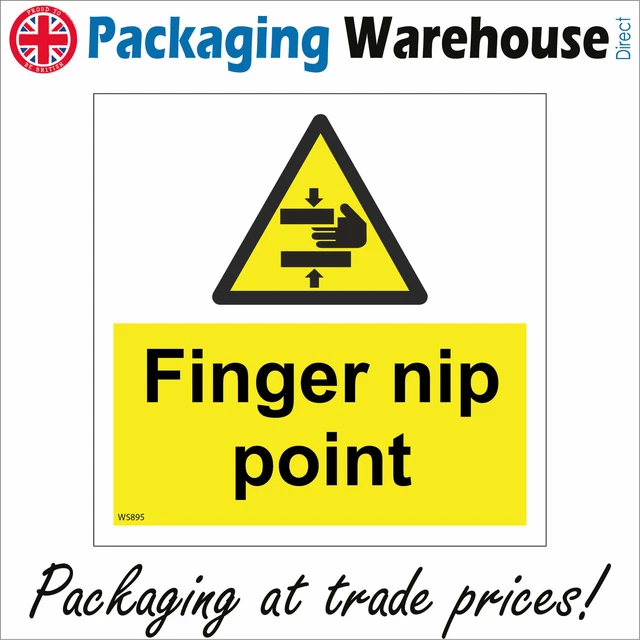 WS895 FINGER NIP Point Trap Entrapment Zone Hands Caution Stop Machine ...