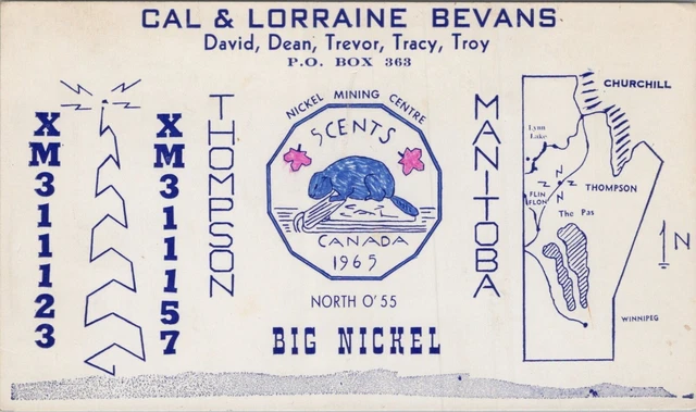 CB QSL CAL Lorraine David Dean Trevor Tracy Troy Bevans 1960s Thompson ...