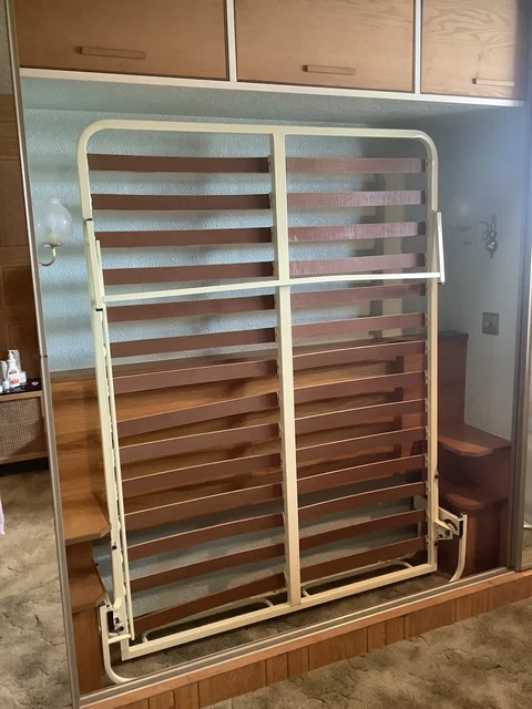VINTAGE METAL VERTICAL Guest Wall Pull Down Bed Frame Euro Double £56. ...
