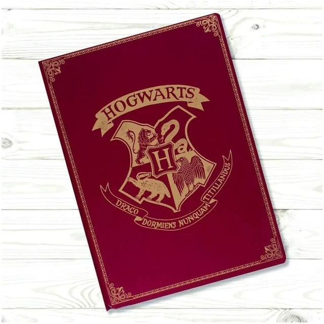 HARRY POTTER HOGWARTS Red Notebook, A5 Lined Paper with logo, hardback ...