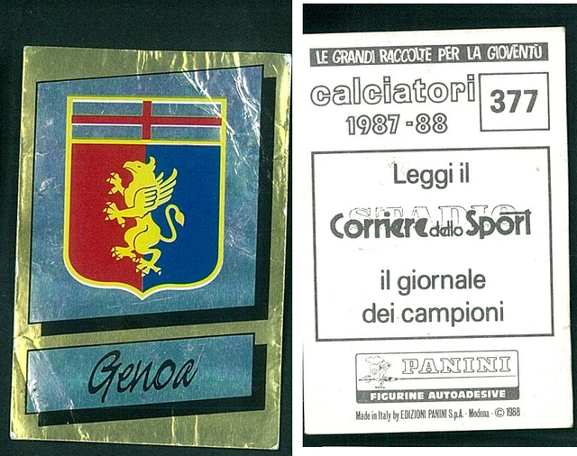 FIGURINA CALCIATORI PANINI 1987-88 n.377! Scudetto Genoa! EUR 1,99 ...