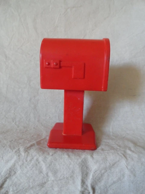 MICKEY MOUSE CLUBHOUSE Red MAILBOX 1976 Hasbro vintage 3 inches tall ...