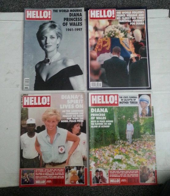 4 X HELLO MAGAZINES 1997 PRINCESS DIANA etc LOT No's 474,475,476,481 £ ...
