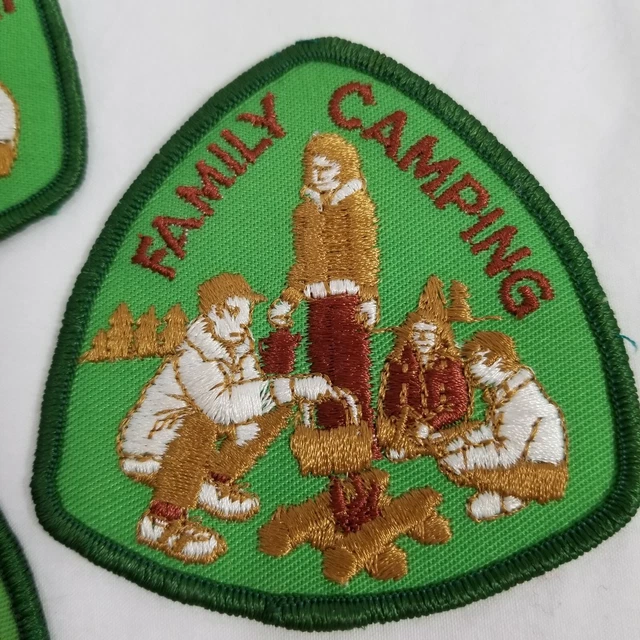 LOT OF 3 Family Camping Boy Scout Crests Campfire Green Patch Badge $16 ...