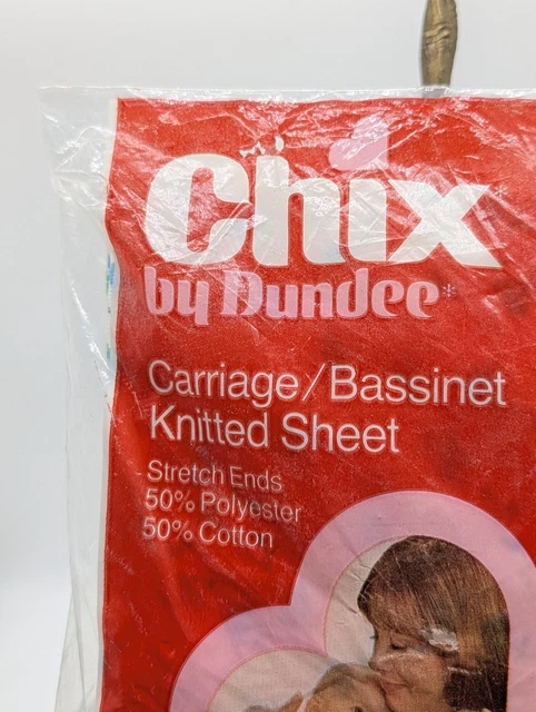 VINTAGE CHIX BY Dundee Bassinet Carriage Sheet 16x32 Blue Floral Fitted ...