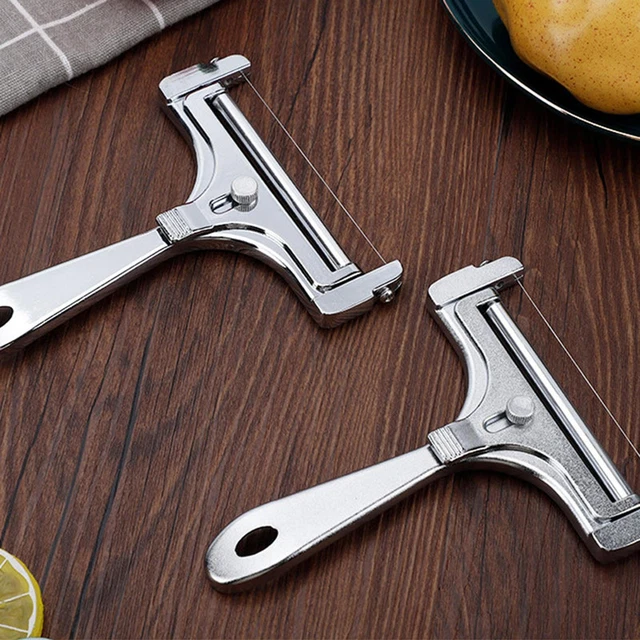 CHEESE WIRE CUTTER Stainless Steel Handheld Adjustable Cheese Slicer ...