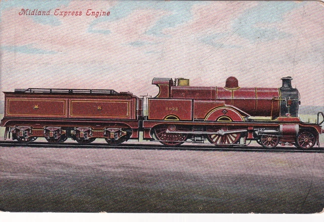 MIDLAND RAILWAY JOHNSON Express Engine 4-4-0 No. 2632 1900s Valentine's ...