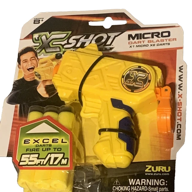 ZURU X-SHOT MICRO Dart Blaster Gun & Darts. 8+ Yrs. Fires Up To 55 Ft ...