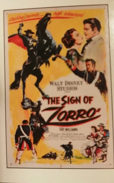 WALT DISNEY THE Sign Of Zorro Live Action Promotional Poster Fine Art ...