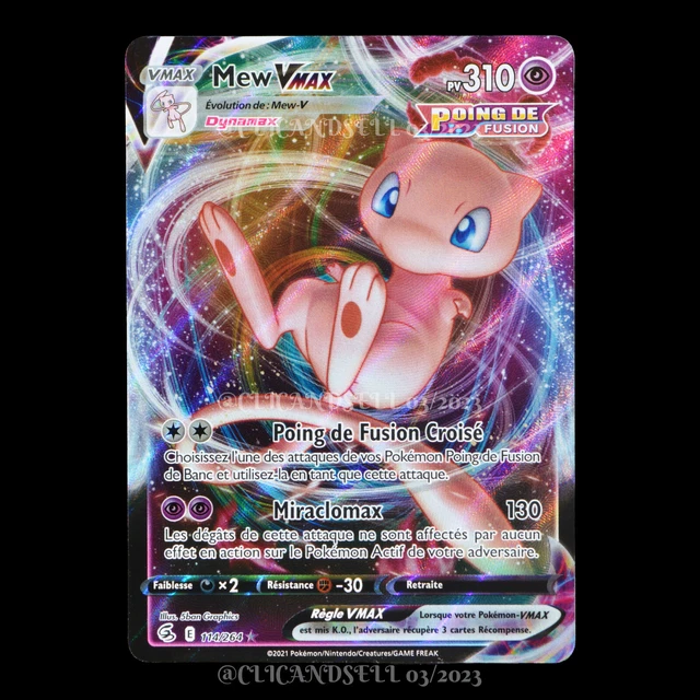 CARTE POKÉMON MEW VMAX 114/264 #1 EB08 - Poing de Fusion NEUF FR EUR 100,30 - PicClick FR