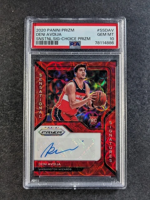 2020-21 PANINI PRIZM DENI AVDIJA Auto Red Choice Rookie RC #SS-DAV PSA ...