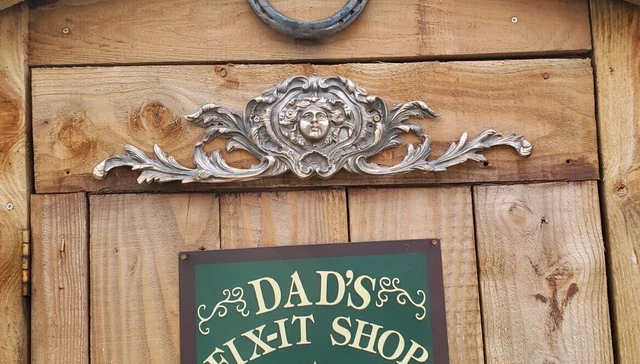 LARGE ANTIQUE ORNATE Bronze Wall Plaque Features Cherub Face Absolutely ...