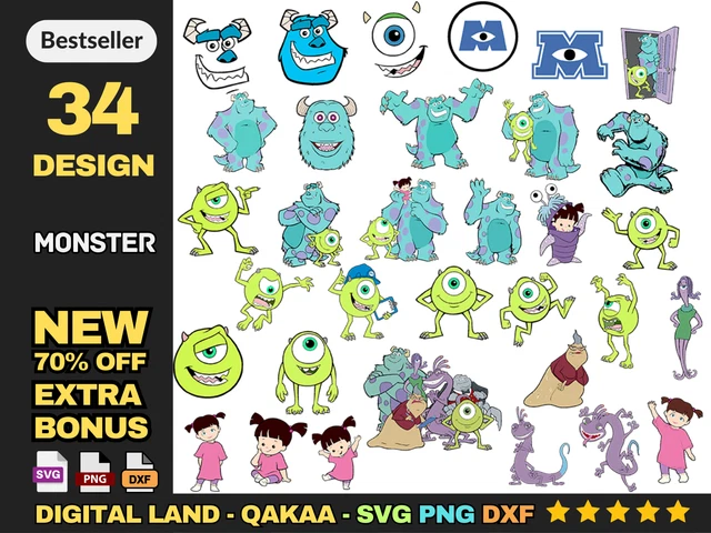 MONSTER SVG BUNDLE, Svg Png Dxf Clipart, Vector Cricut, Cut File £0.99 ...