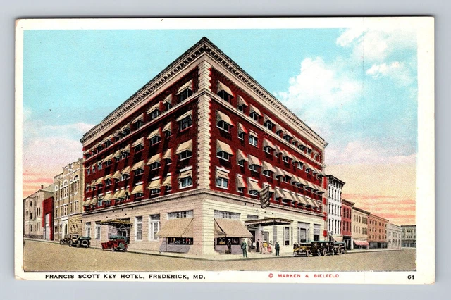 FREDERICK MD-MARYLAND, FRANCIS Scott Key Hotel, Advertisement, Vintage ...