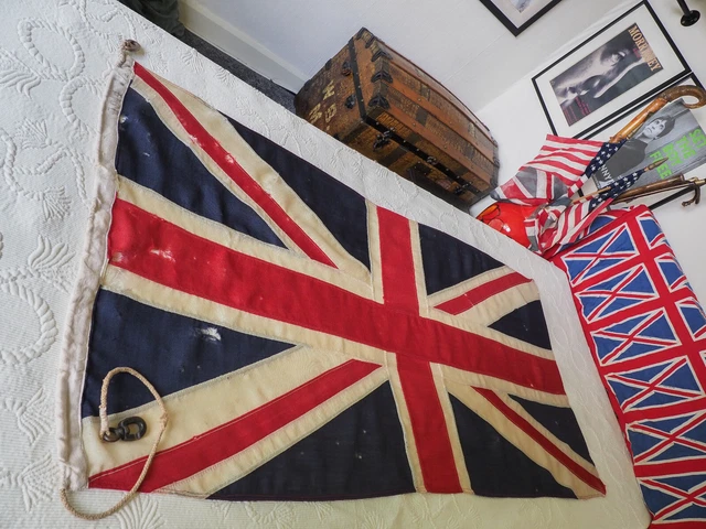 BRITISH WW2 DATED 1944 Vintage Panel stitched Union Jack Flag old £195. ...