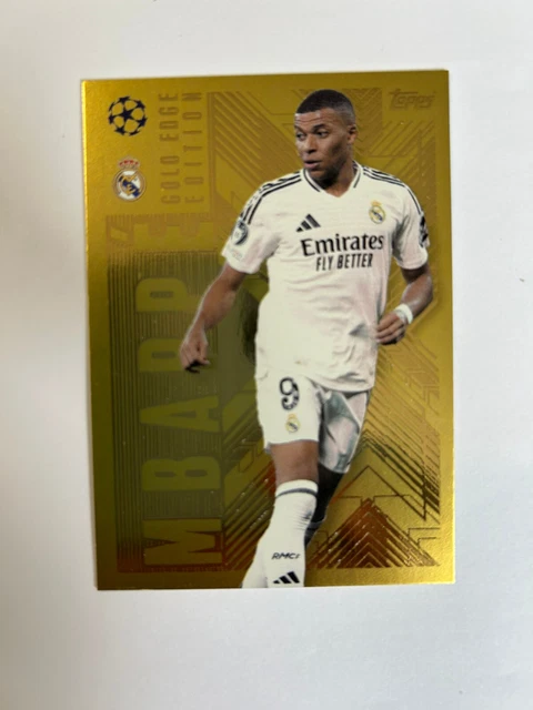 TOPPS MATCH ATTAX Extra 2024/25 Kylian Mbappe Real Madrid Gold Edge £0. ...