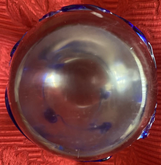 PAPERWEIGHT EGG SHAPE Clear Cobalt Blue Art Glass 3.5 Inch Tall - 7 £21 ...