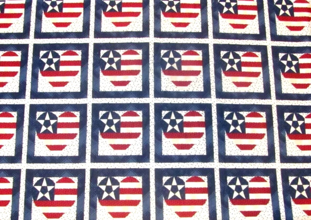 19 X 23& Heart of Texas Flags Patches Country Quilt Style Speckled Cotton Fabric £1.88 - PicClick UK