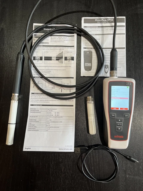 ROTRONIC HYGROPALM HP32 RH and Temp monitor/data logger with 2 ...