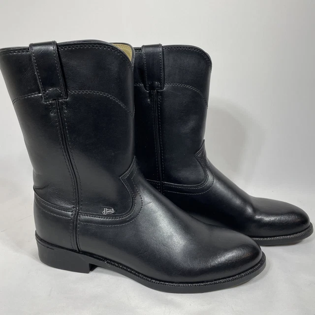 JUSTIN BOOTS BASICS Cow Roper JB3000 Leather Cowboy Boots 10" Shaft ...