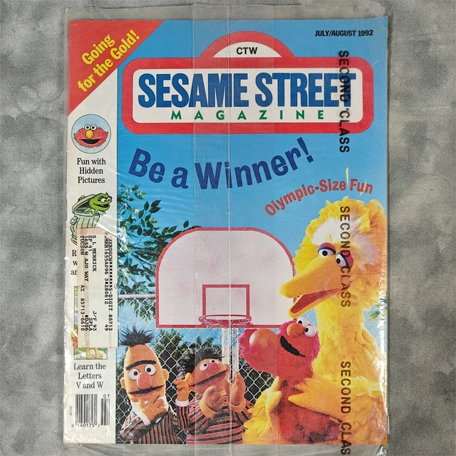 VINTAGE 1992 SESAME Street Magazine Jul/Aug Big Bird Be a Winner Sealed ...