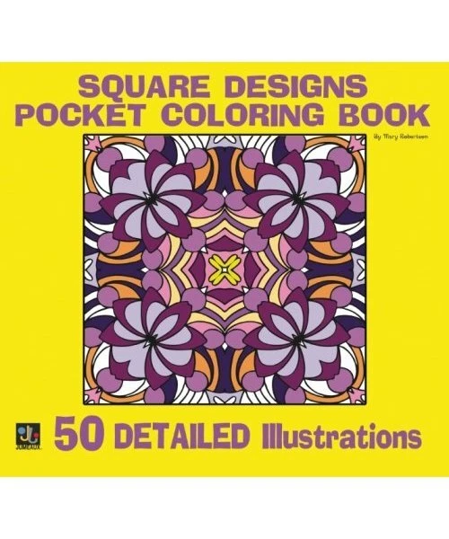 SQUARE DESIGNS POCKET Coloring Book: 50 Detailed Illustrations, Mary ...